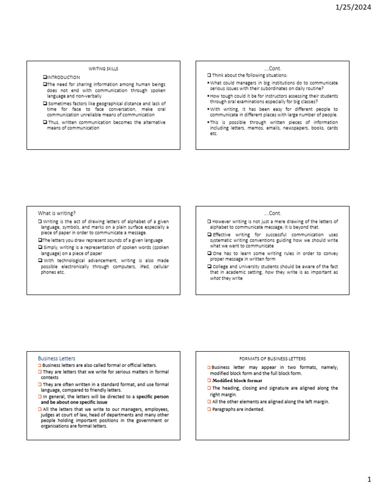 Writing Skills 1 Pdf Memorandum Communication