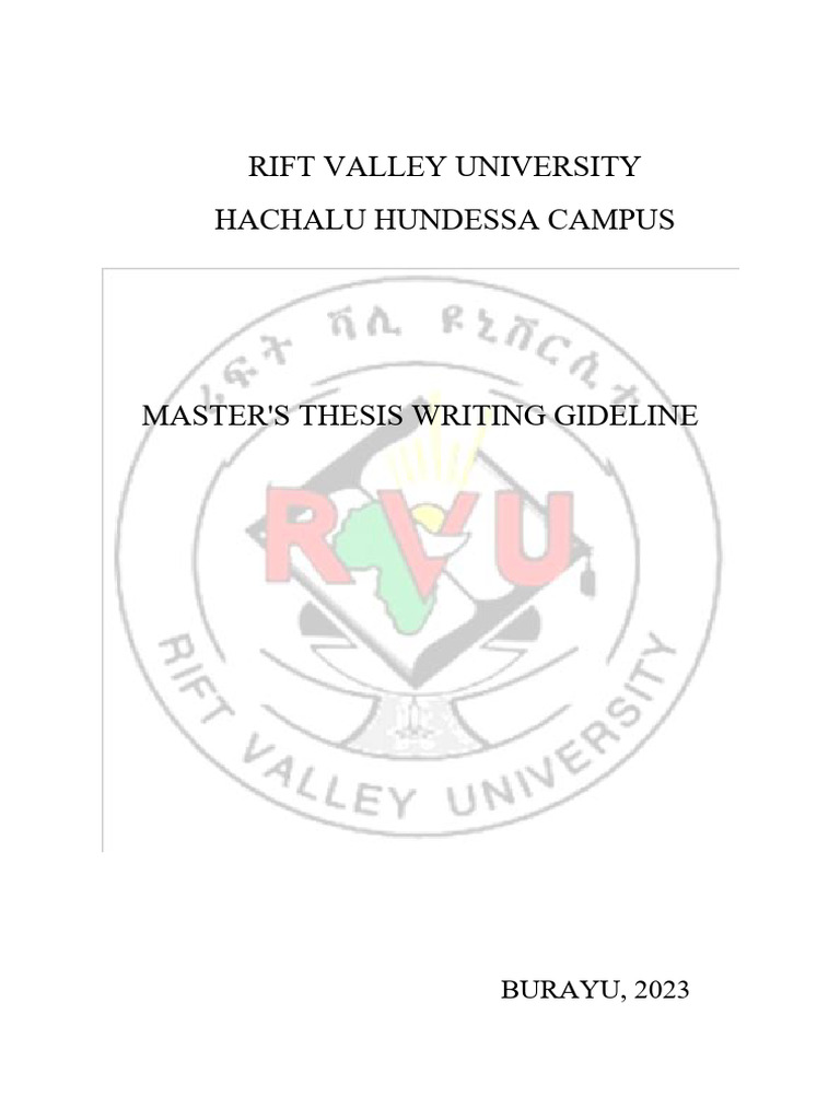 Thesis Writing Guideline RIFT VALLEY UNIVERSITY | PDF | Thesis | Citation