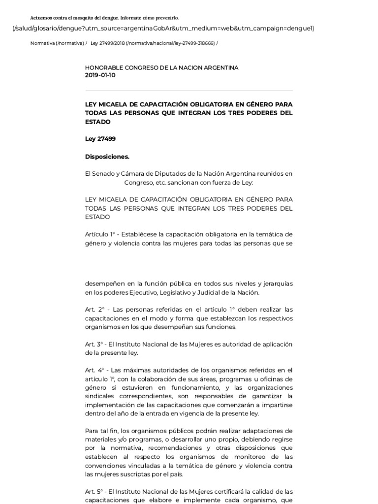 Ley Micaela | PDF | Separación de poderes | La violencia contra las mujeres