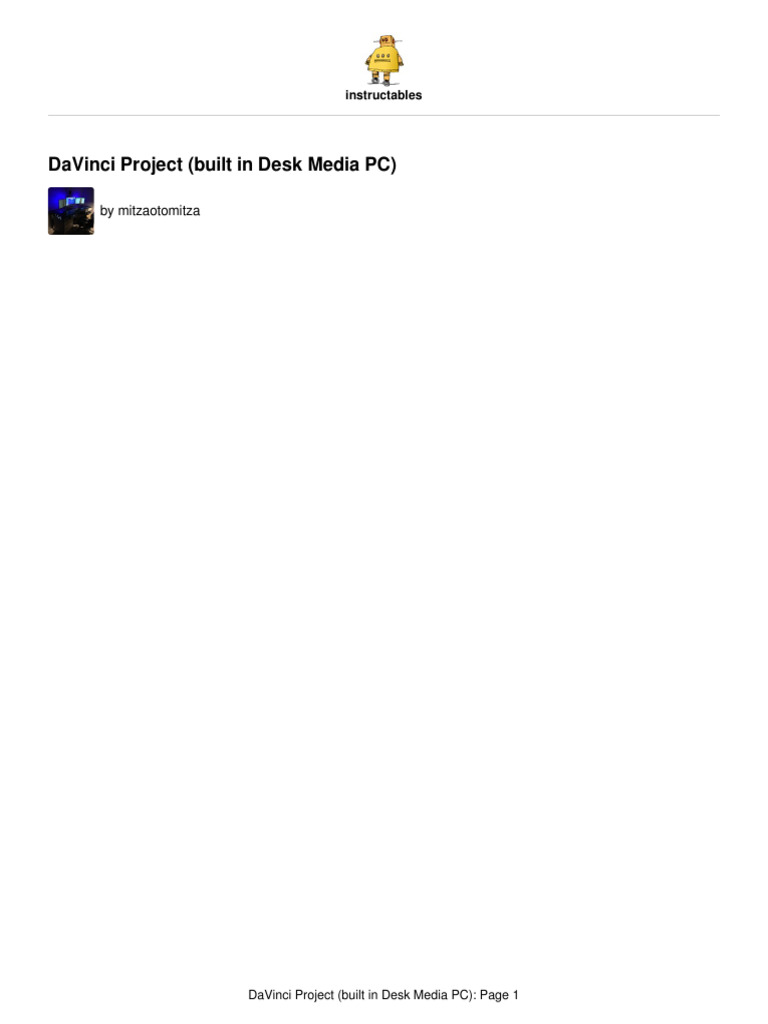 DaVinci Project Built in Desk Media PC | Download Free PDF | Computer Hardware | Computing