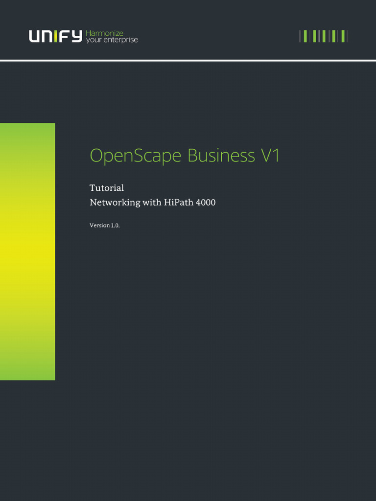 1 OpenScape Business Settings 4 2 HiPath 4000 Settings 7 | PDF