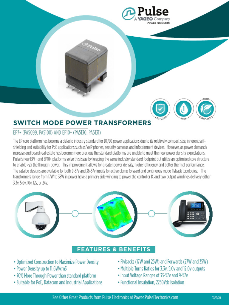 EP7_EP10-Switch-Mode-Power-Transformers-1 | PDF | Transformer | Power ...