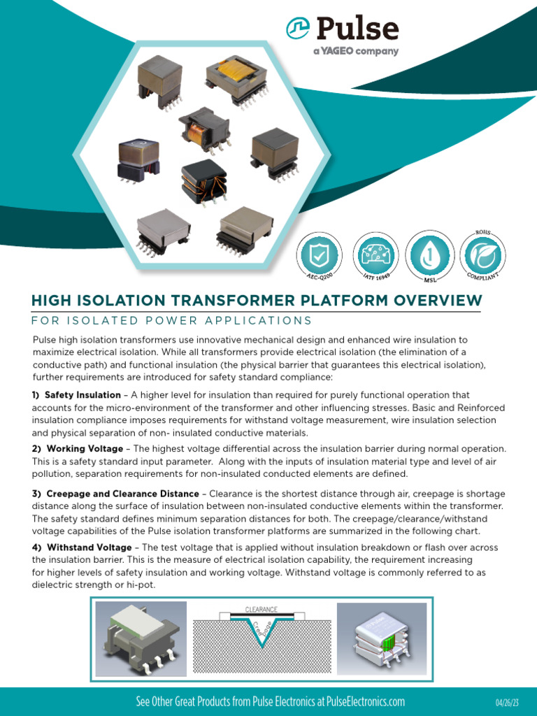 High Isolation Transformer Platform | PDF | Insulator (Electricity ...
