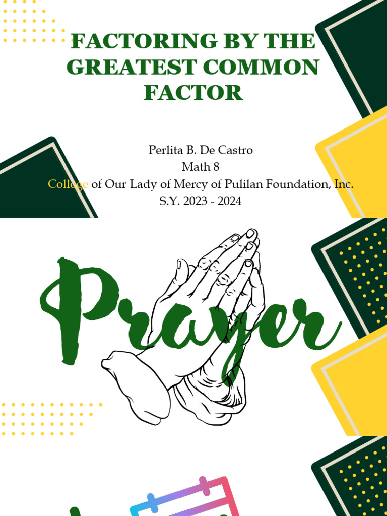 Math 8-Q1-L1-Factoring by The Greatest Common Factor | PDF ...
