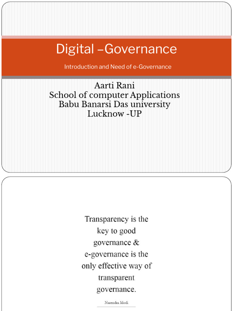 1 Lecture Digital -Governance.pptx | PDF | Computing | Governance