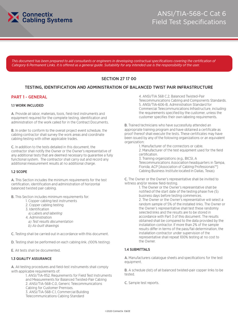ANSI - TIA - 568C Cat 6 | PDF | Decibel | Information And ...