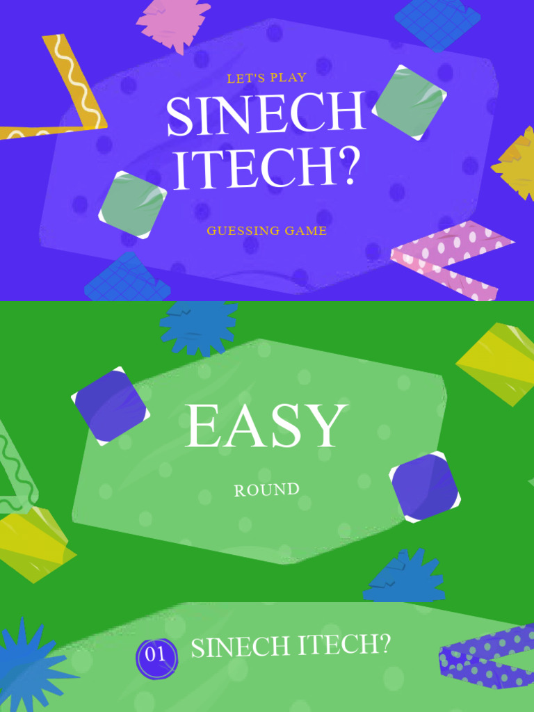 Guessing Game Fun Presentation in Purple Pink Stickers and Badges Style ...