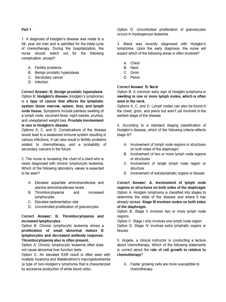 Onco Nurselabs Q&A Reviewer | PDF | Lung Cancer | Lymphatic System