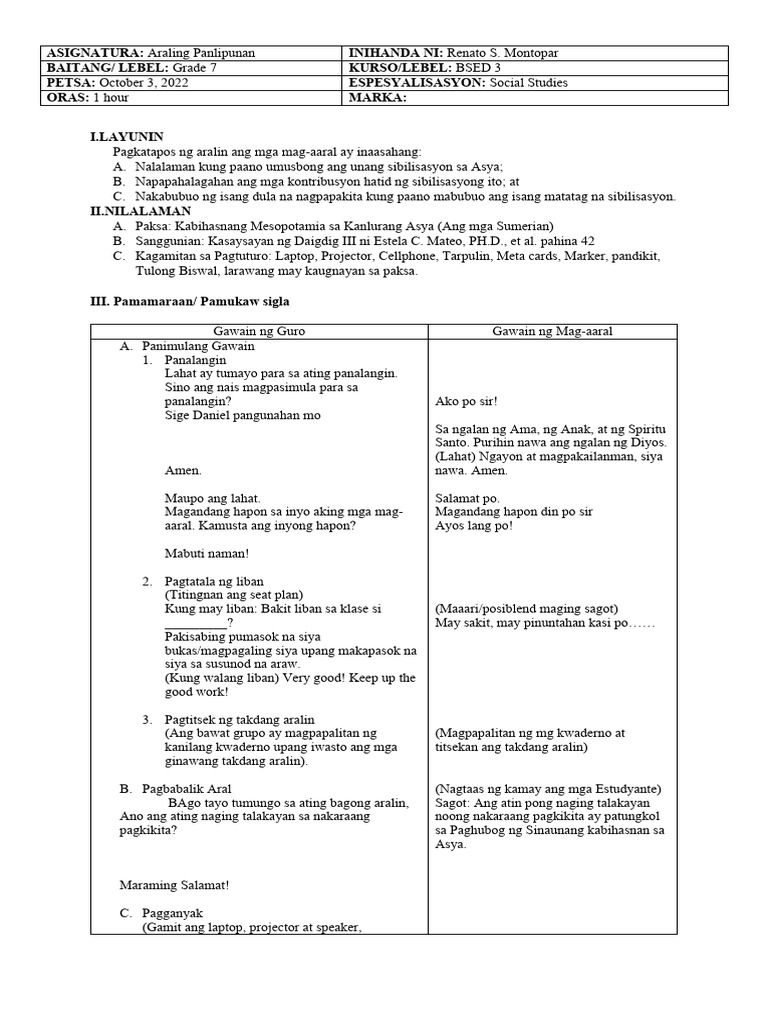 IT Era Lesson Plan | PDF
