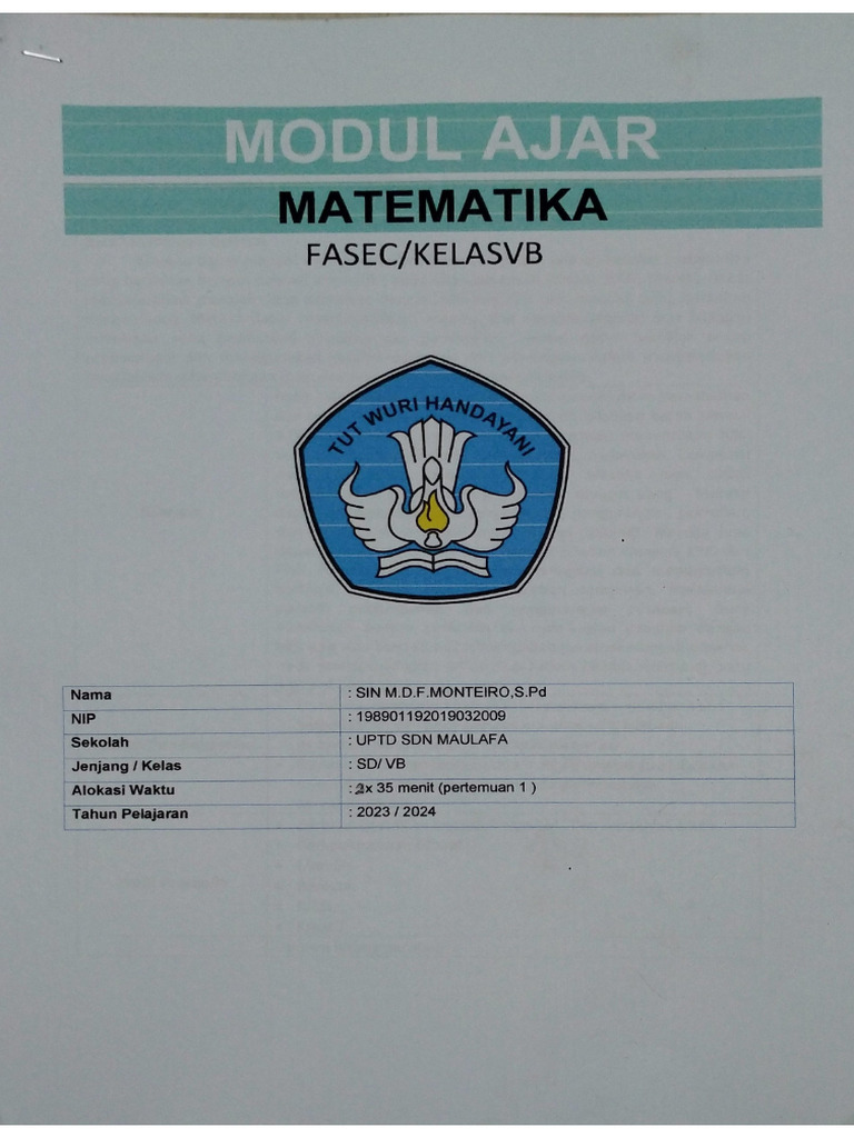 MODUL AJAR MATEMATIKA | PDF