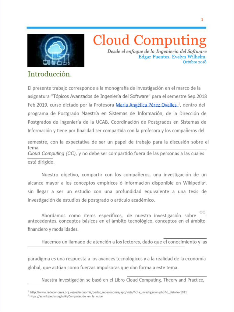 PDF Cloudcomputing Monografia | PDF | Computación en la nube | Software de la aplicacion