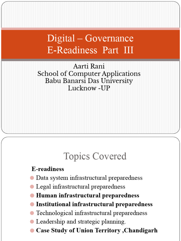 E-Readiness for E-Governance Success | PDF | E Government | Information ...