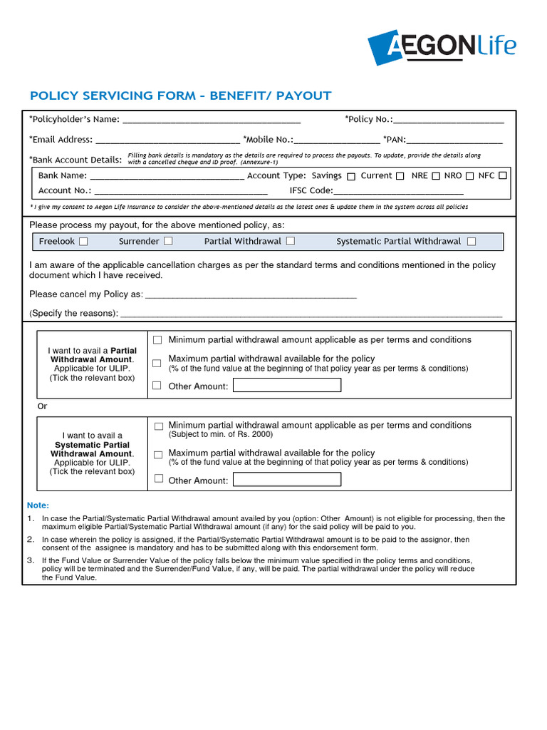 Payout Form | PDF | Insurance | Life Insurance
