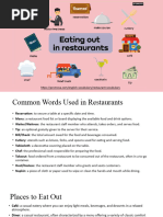 Restaurant Lingo Cheat Sheet | PDF | Restaurants | Menu
