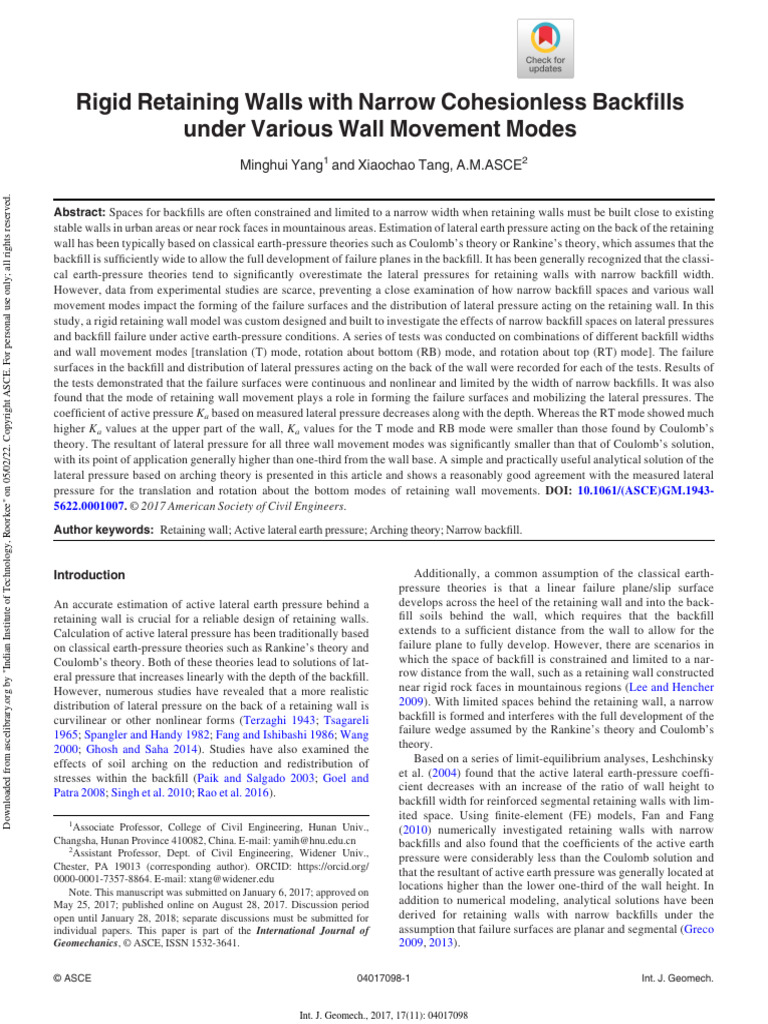 Yang 2017 Narrow phi backfill with wall movements | PDF