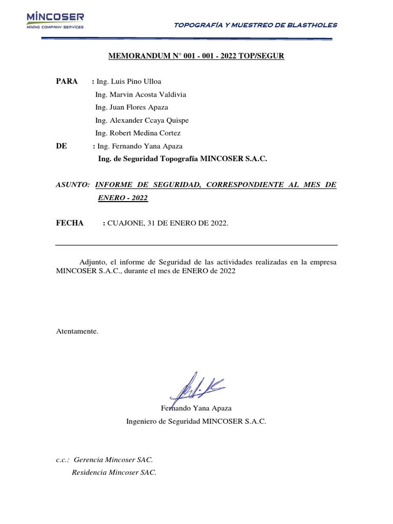 MODELO DE INFORME de SEGURIDAD - SST | Descargar gratis PDF | La seguridad