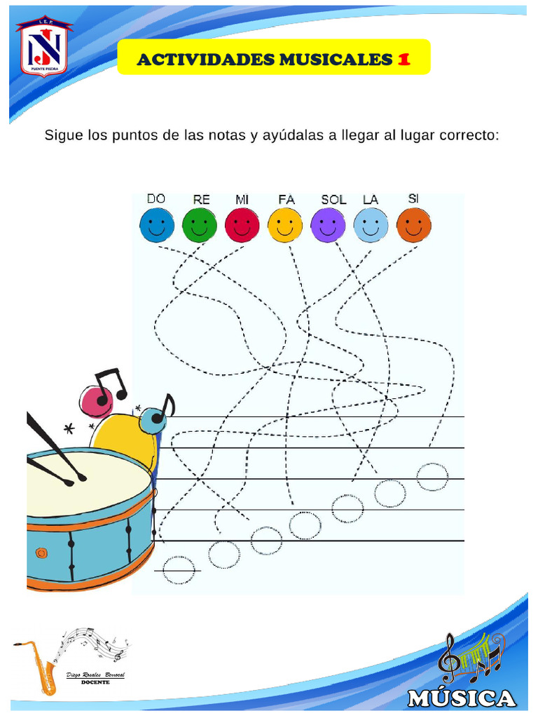 Ficha Musica I Bimestre 1er Grado Primaria | PDF