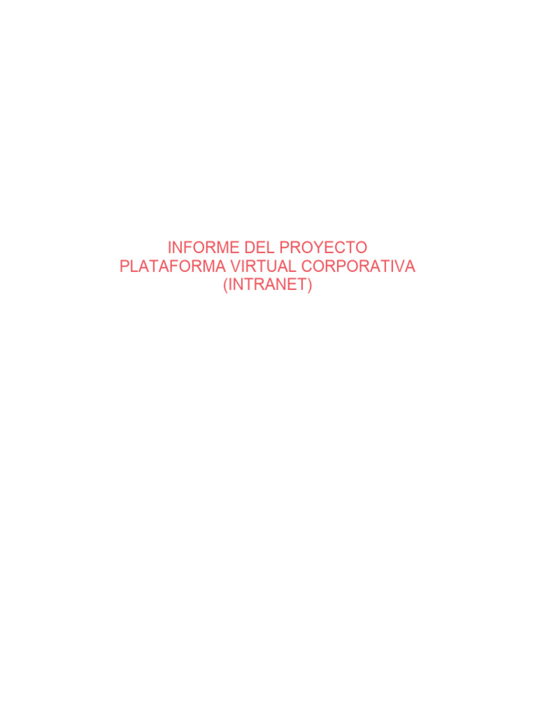 Informe1 Intranet | PDF | Red mundial | Internet y web