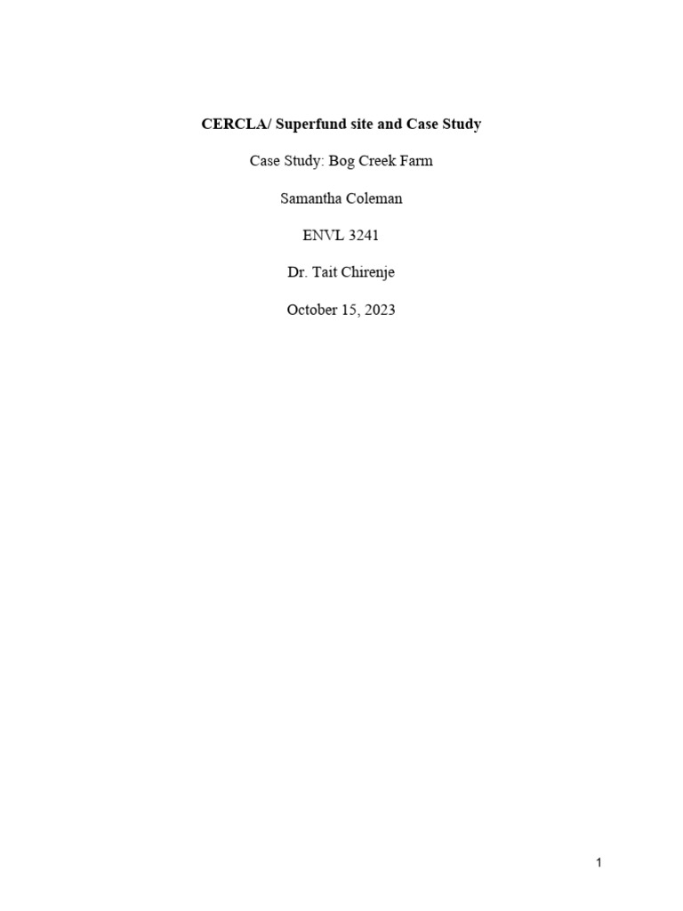 Cercla Final | PDF | Superfund | Pollution