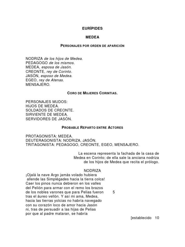 Medea Euripides | PDF | Jason