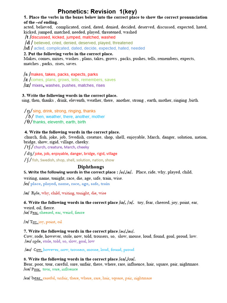 Phonetics: Pronunciation Practice Guide | PDF