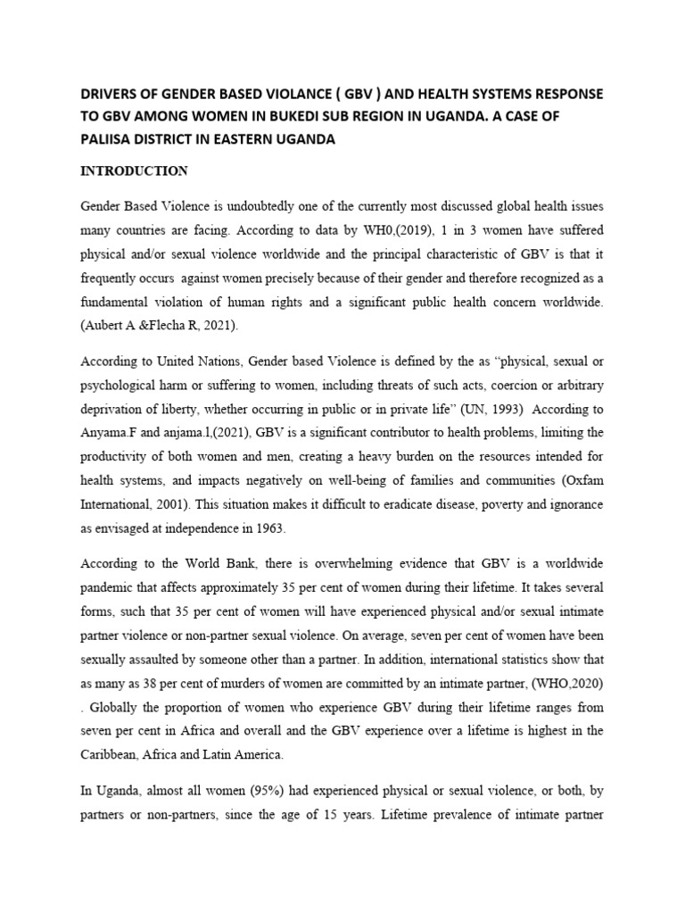 New GBV CONCEPT PAPER | PDF | Violence Against Women | Violence