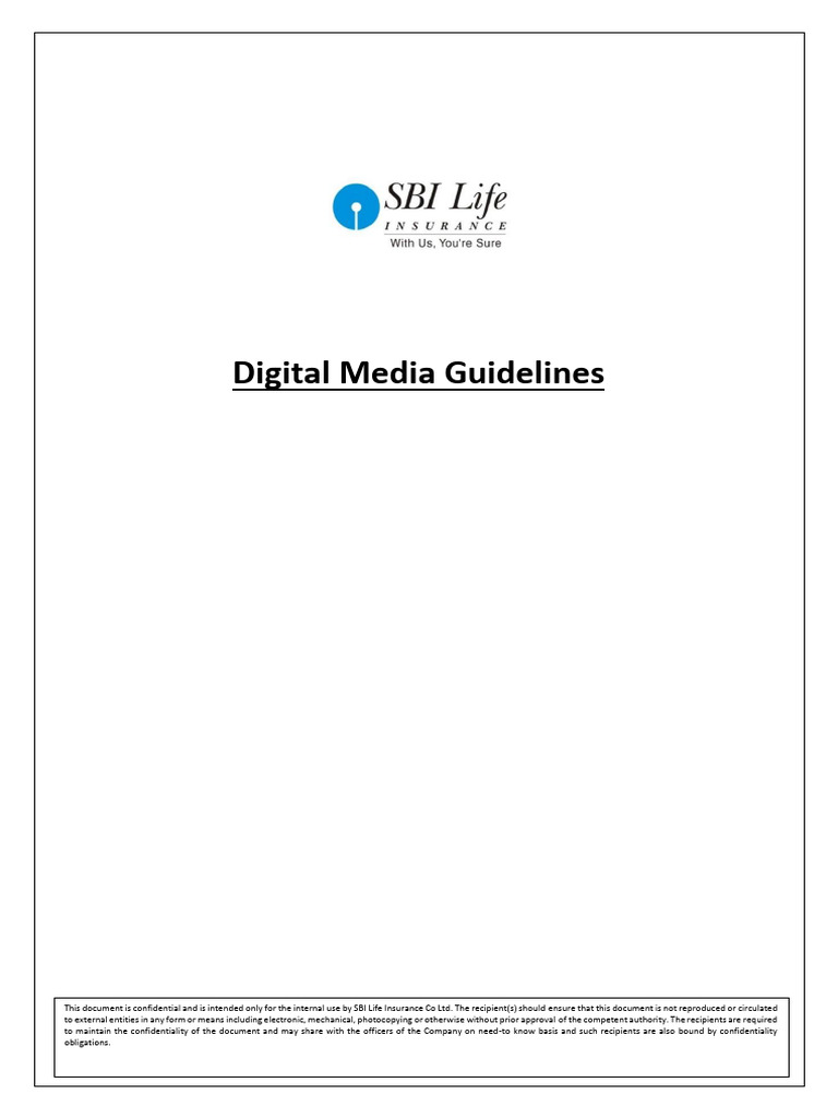 Digital Media Guidelines For SBI Life Associates | PDF | Mass Media ...