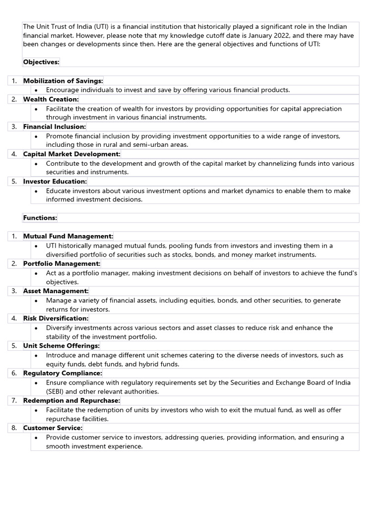 The Unit Trust of India | PDF | Investment Fund | Investing