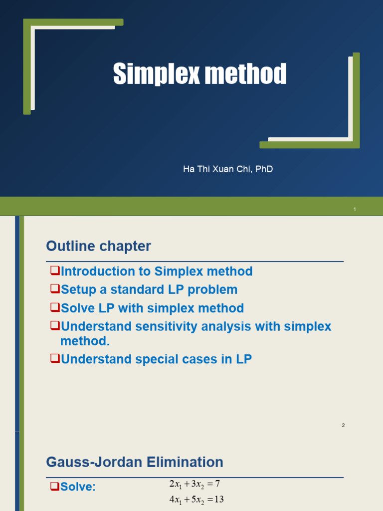 C4 - Simplex Method Jan 2021 (Autosaved) | PDF | Mathematical Optimization | Theoretical ...