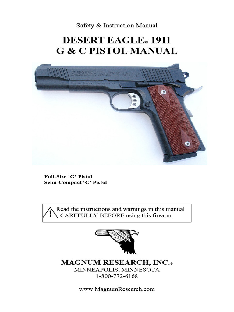 Desert Eagle 1911 G & C Pistol Manual - Magnum Research, Inc ...