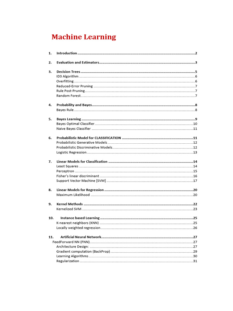 Machine Learning | Download Free PDF | Support Vector Machine | Bayesian Network