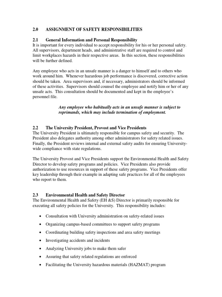 Sec02 Safety Responsibilities 9th Ed - 0 | PDF | Occupational Safety And Health | Safety