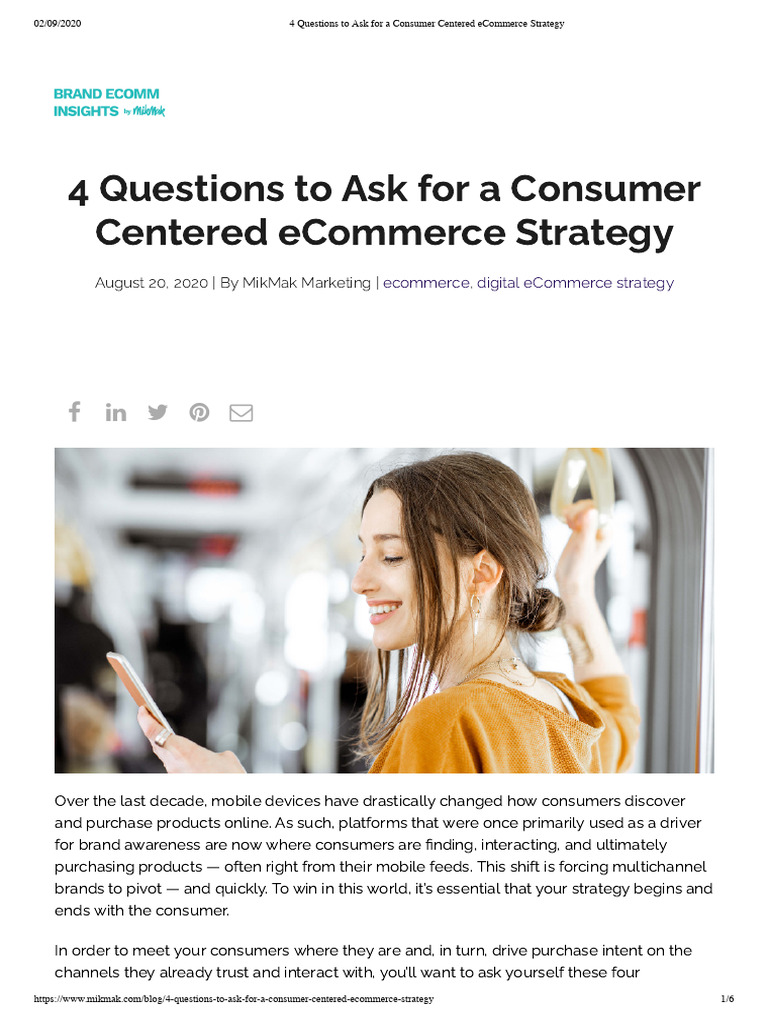 4 Questions To Ask For A Consumer Centered ECommerce Strategy | PDF | Brand | E Commerce