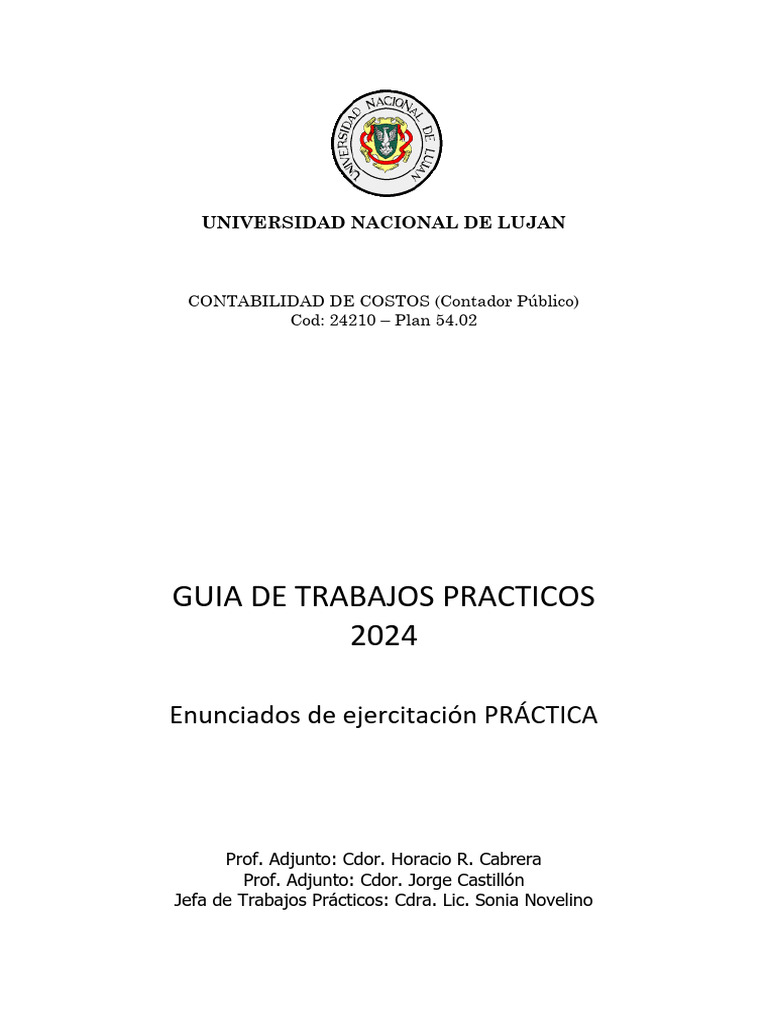 Costos Guía TP 1 | PDF | Costo | Salario