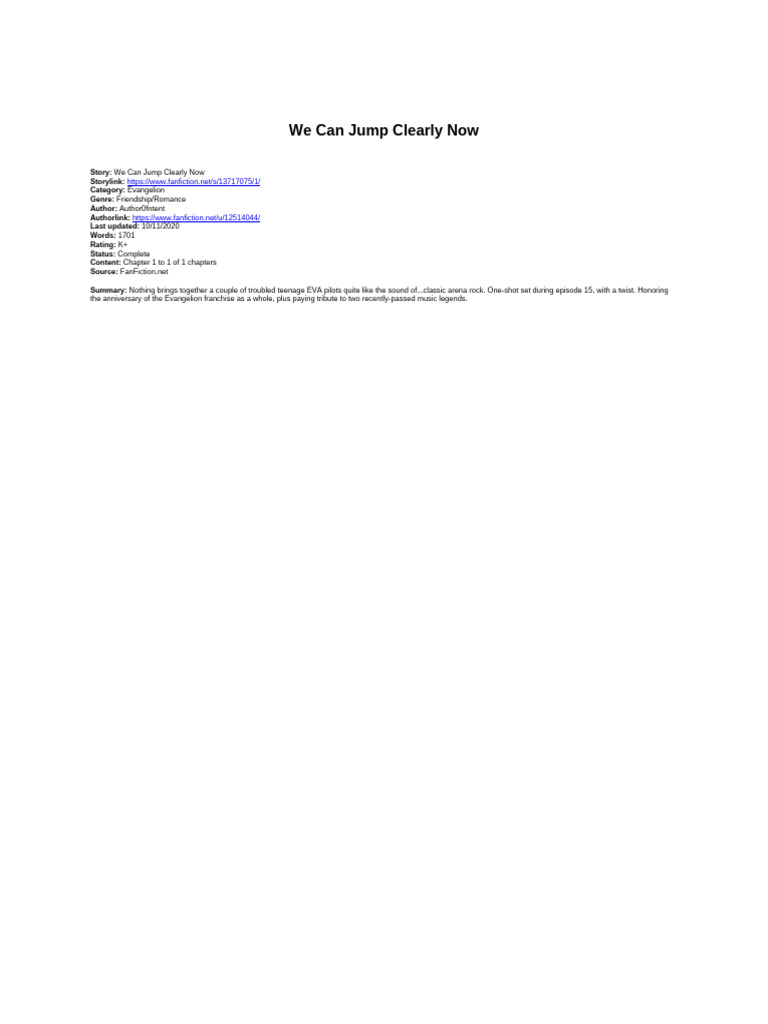 Author0fntent - We Can Jump Clearly Now | PDF