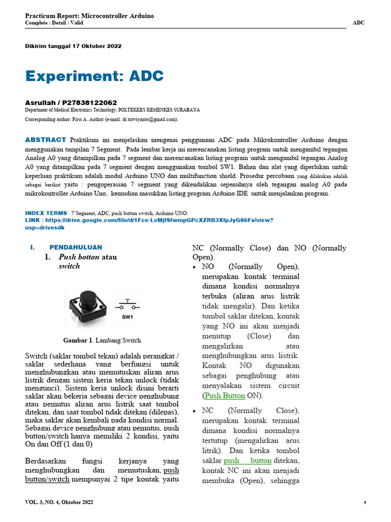 Microcontroller ADC Asrullah P27838122062 | PDF