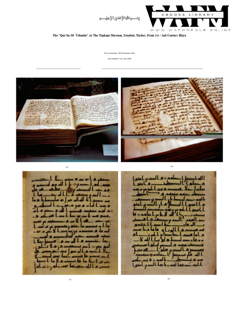 The_Qur'an_Of_Uthman_At_The_Topkapi_Museum,_Istanbul,_Turkey,_From ...