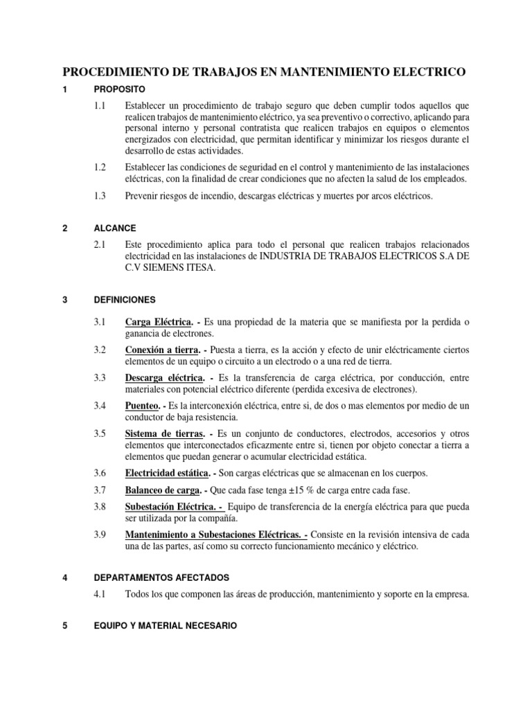 Procedimiento Instalaciones Electricas | Descargar gratis PDF ... Procedimiento Instalaciones Electricas | Descargar gratis PDF ...