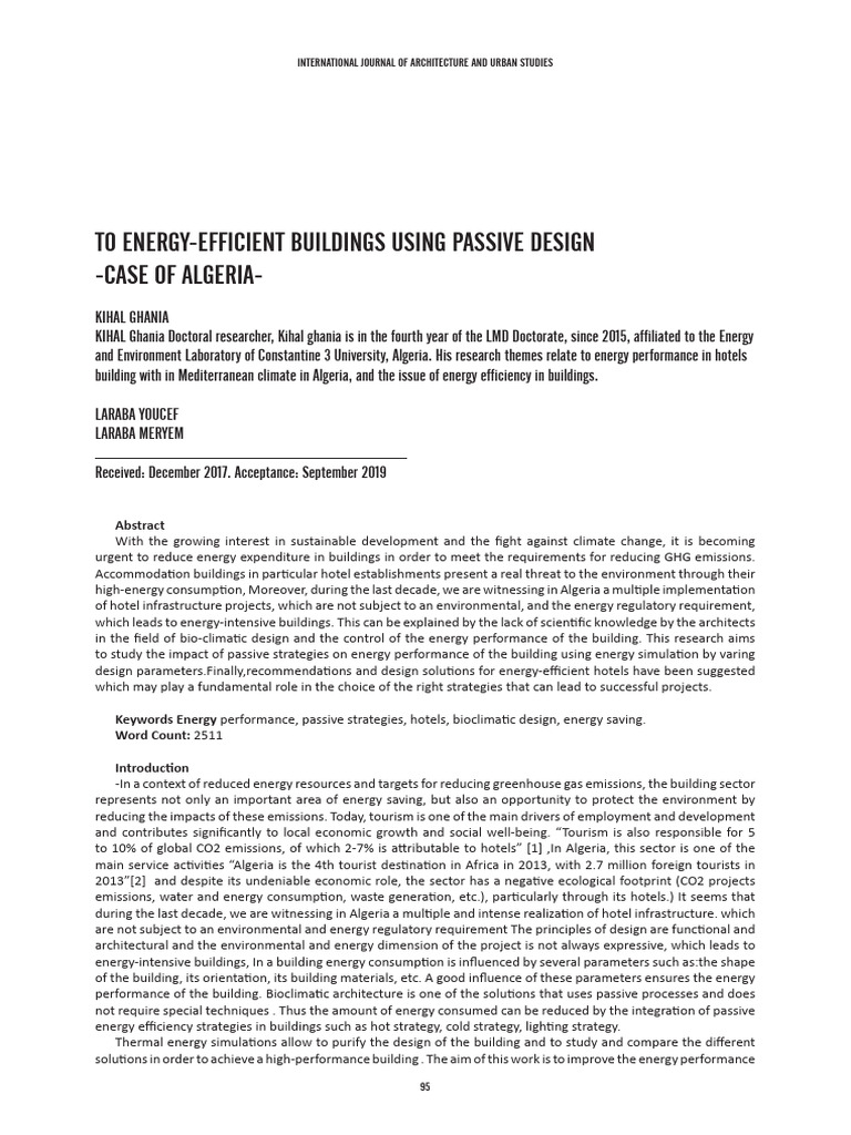 To Energy-Efficient Buildings Using Passive Design - Case of Algeria ... To Energy-Efficient Buildings Using Passive Design - Case of Algeria ...