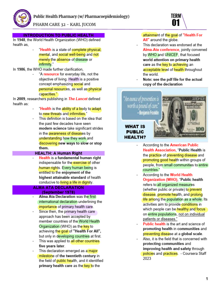 Pharm Care 32 Introduction To Public Health | PDF | Public Health ...