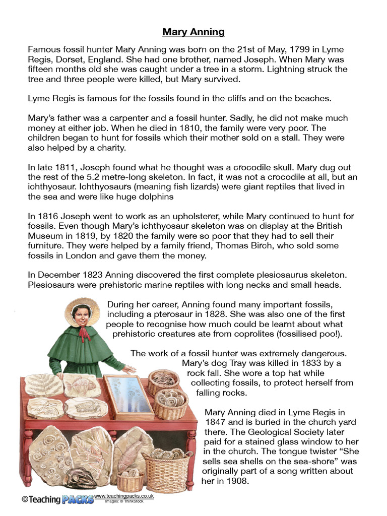 Mary Anning: Pioneering Fossil Hunter | PDF | Paleontology