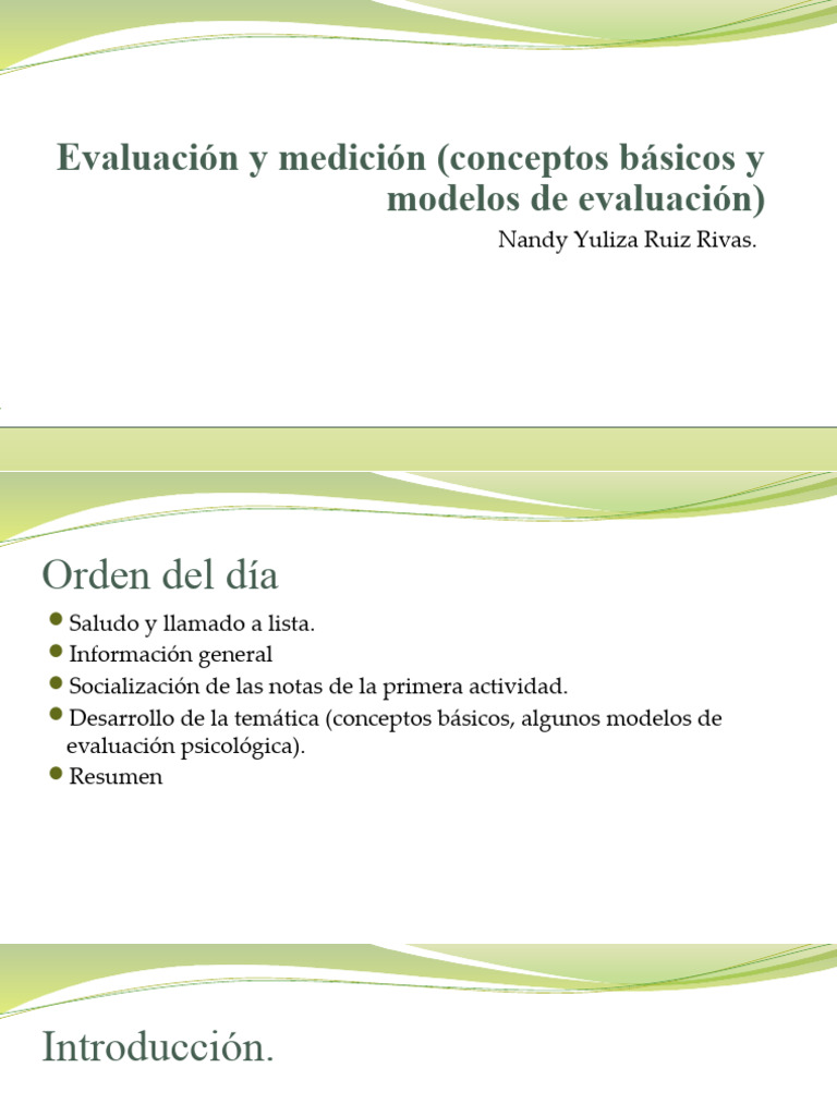Evaluación y Medición (Conceptos Básicos y Modelos | PDF | Sicología | Medición