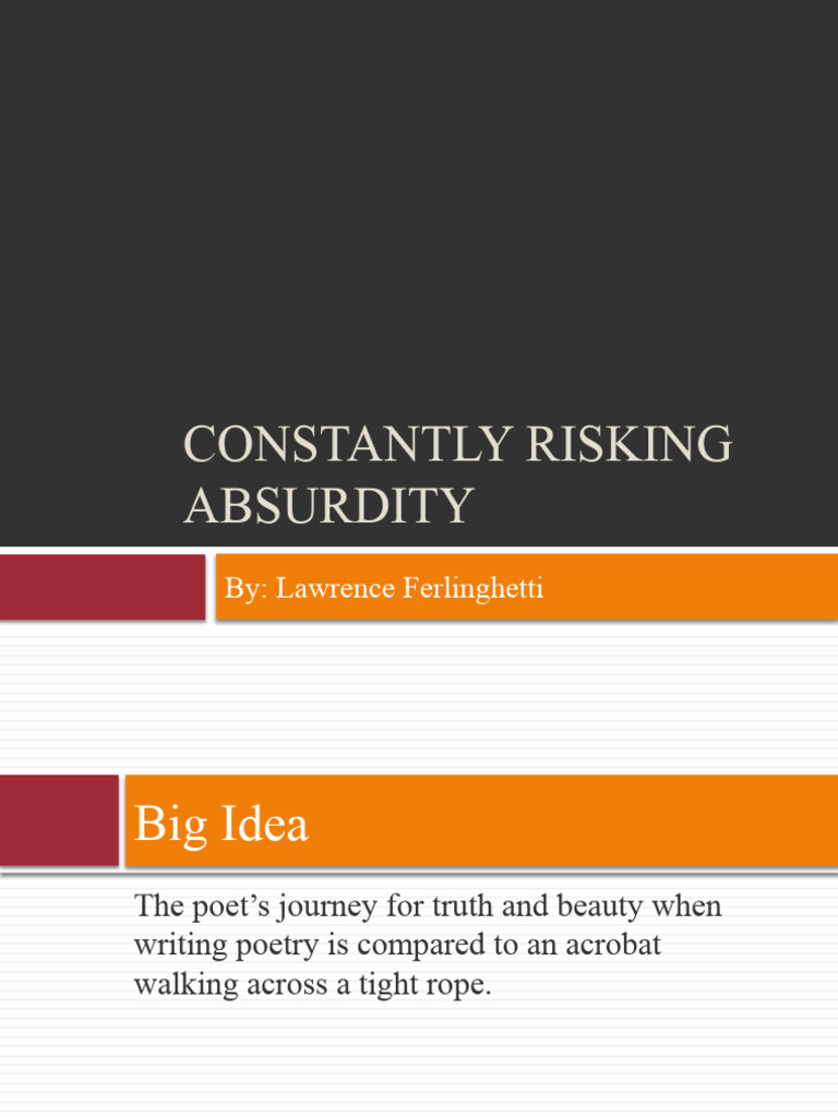 Dokumen - Tips Constantly Risking Absurdity 5584a08cd8468 | PDF | Poetry