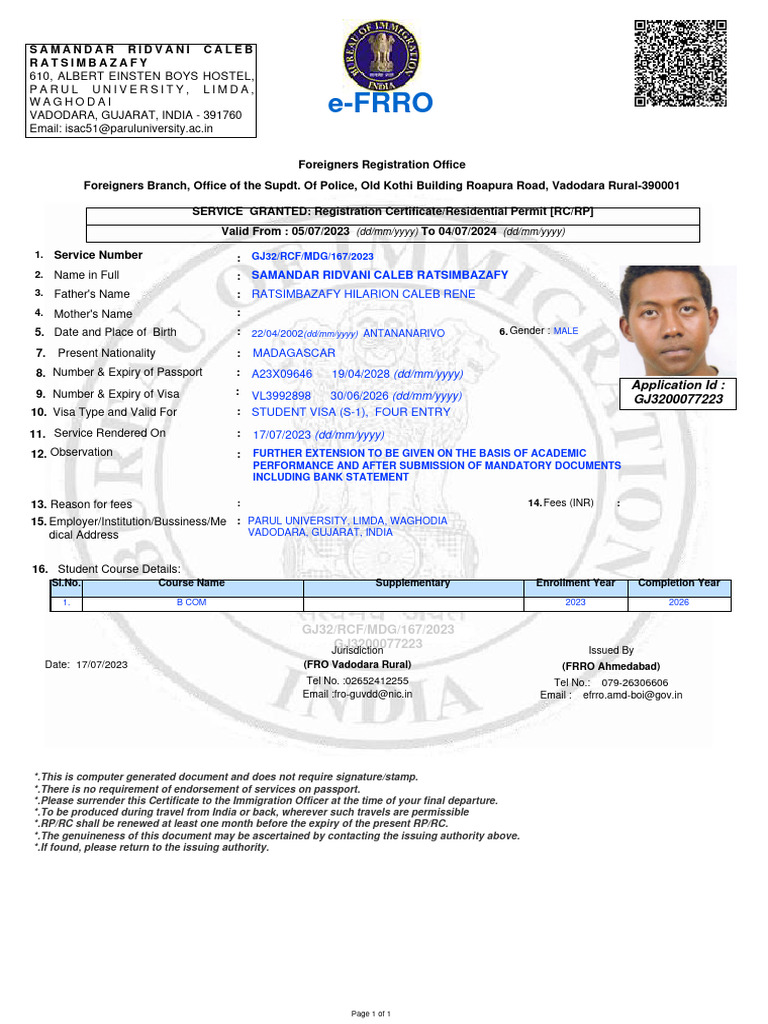 FRRO | PDF | Travel Visa | Passport