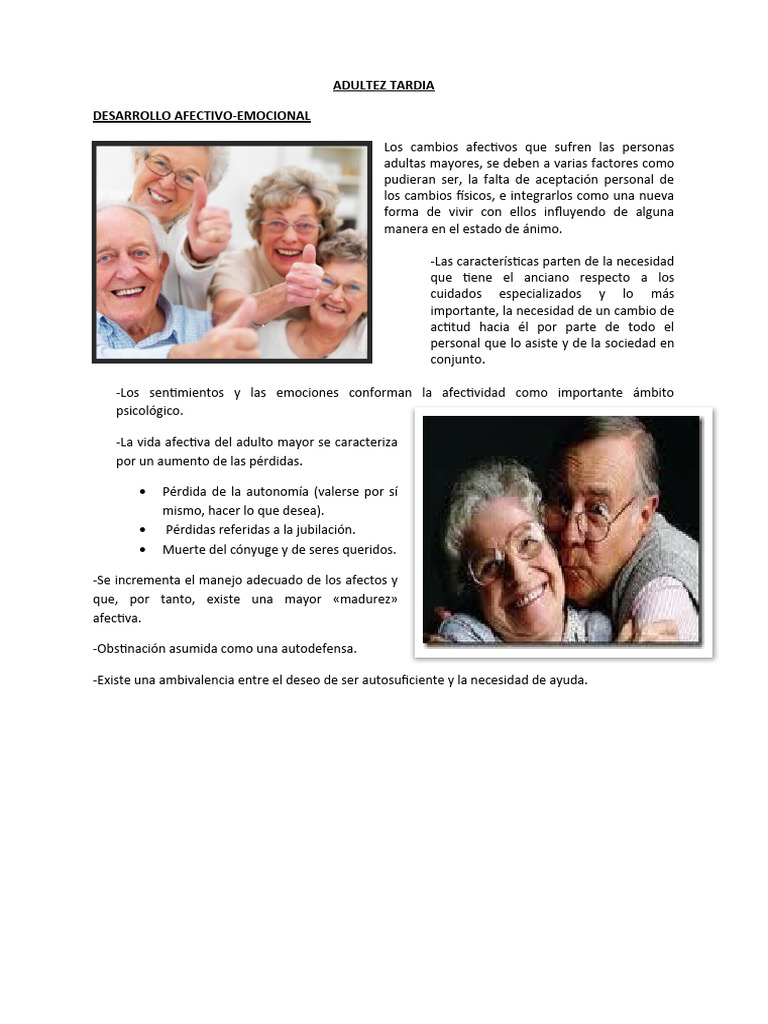 ADULTEZ TARDIA | PDF | Adultos | Vejez