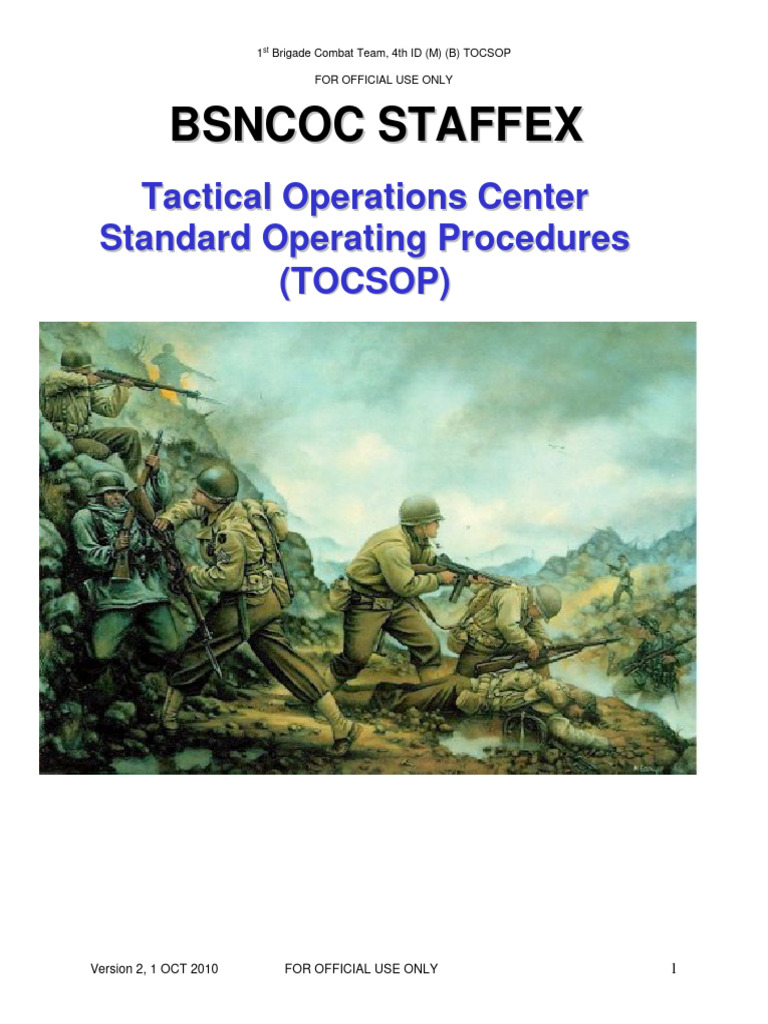 TOCSOP | PDF | Staff (Military) | 101st Airborne Division
