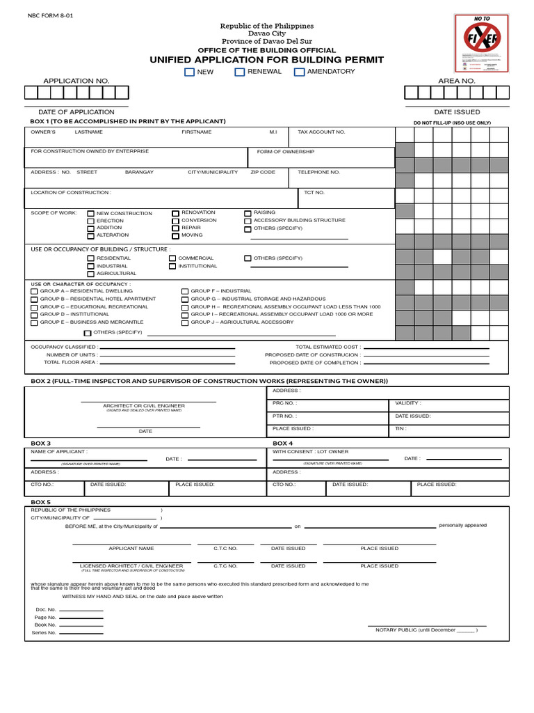Unified Building Permit 1 | PDF | Notary Public | Architect