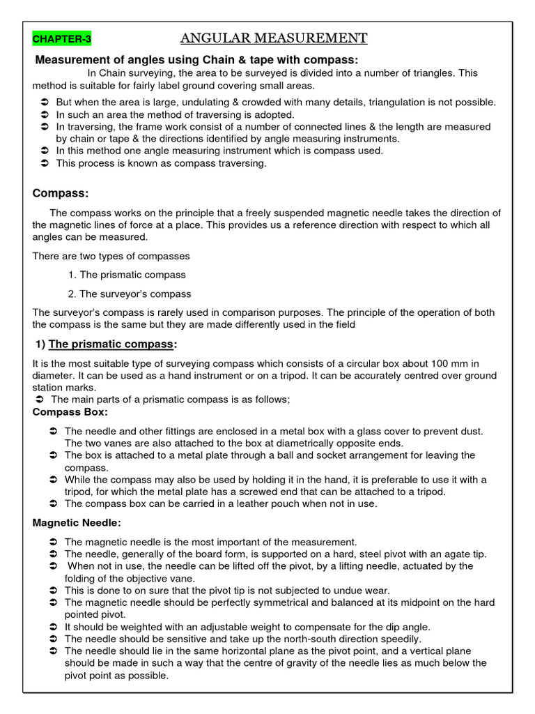 Angular Measurement: Measurement of Angles Using Chain & Tape With ...