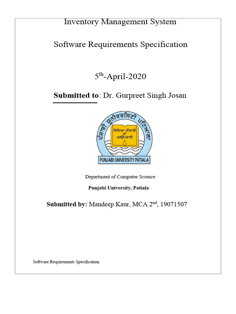 Inventory MGT Sys Srs For Inventory Management System - Compress | PDF ...