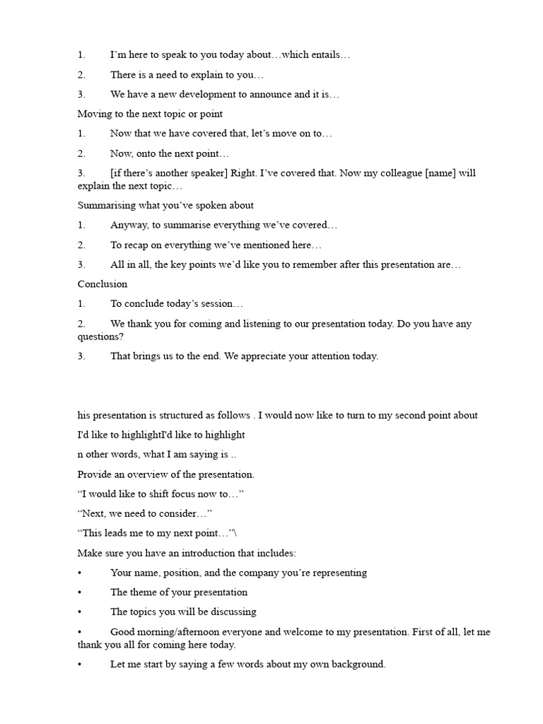 Presentation Phrase Pdf